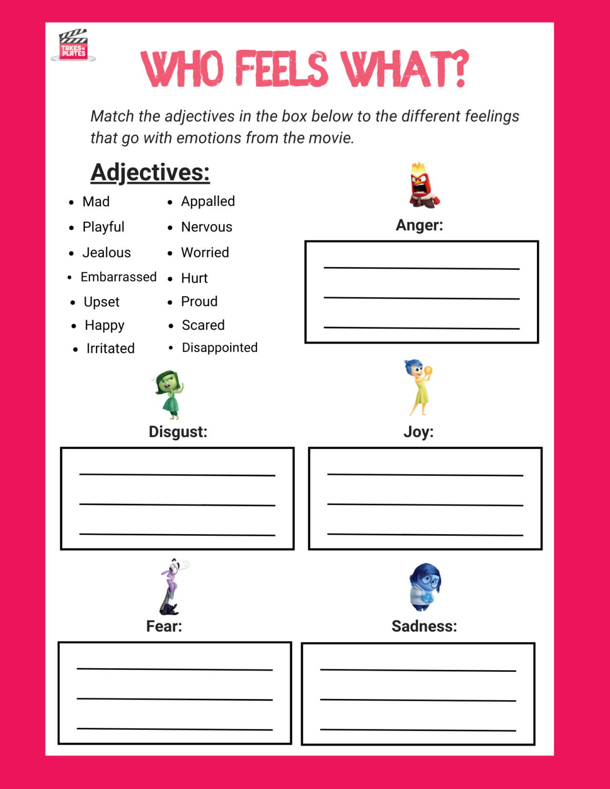 Free Downloadable Inside Out Worksheet - Takes ’N Plates